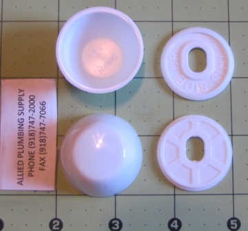 ROUND WHITE PLASTIC BOLT CAP - Allied Plumbing Supply